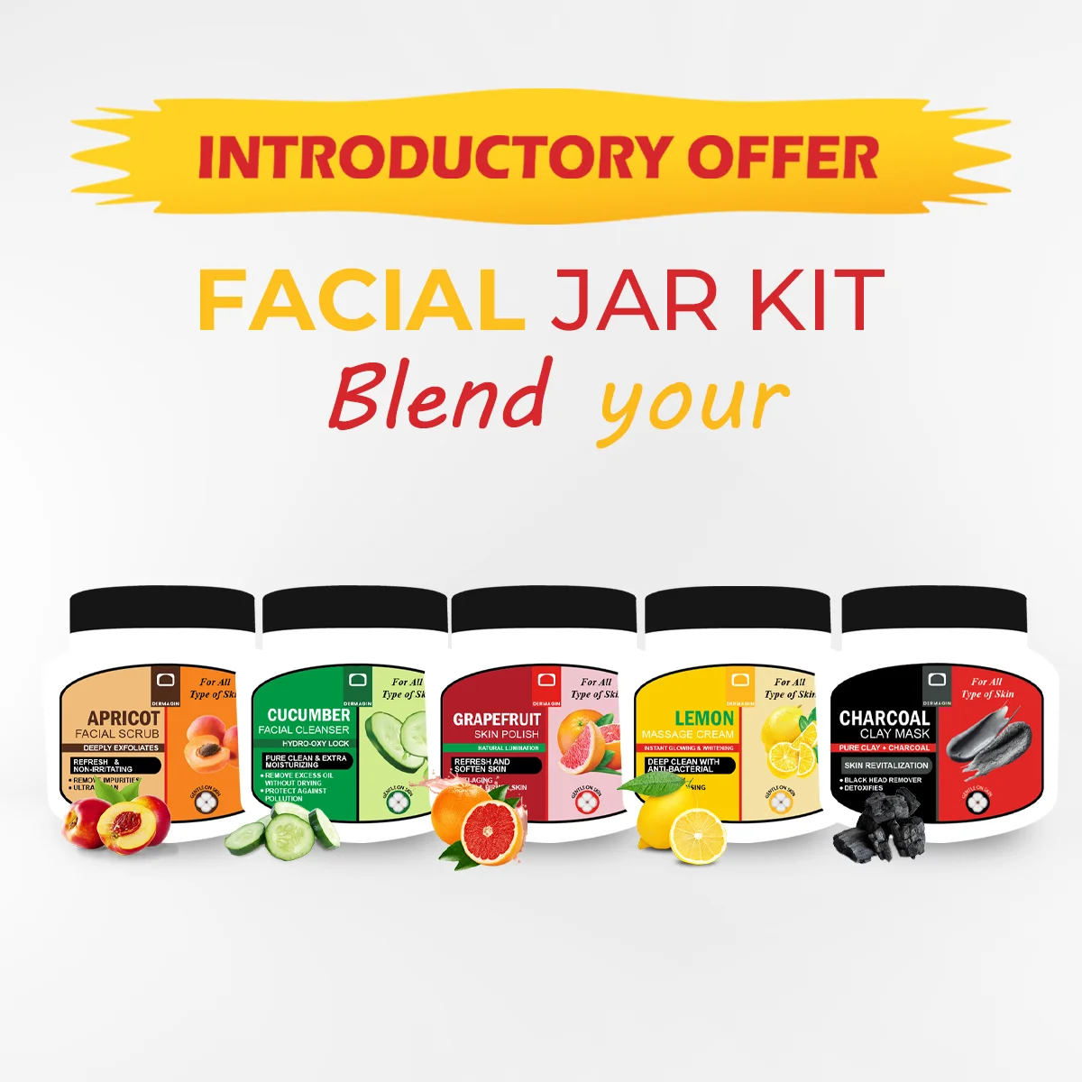 Dermagin Best Complete Facial Jar Kit (5 × 480gm) » Dermagin